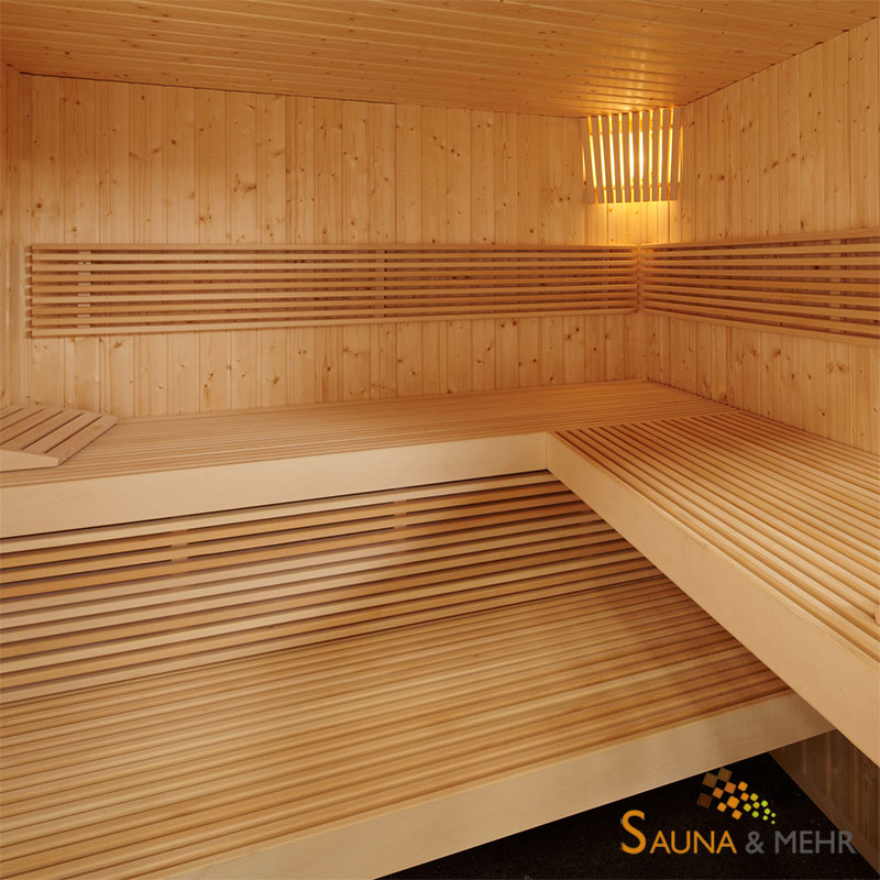 SAUNA und MEHR - Shop | Elementbau Sauna "Panorama Small" mit Glasfront | Fichte | 214 x 160 cm ...